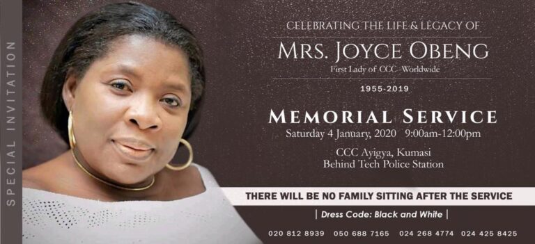 CCC co-founder, Mama Joyce Obeng goes home this Saturday – Raw Gist